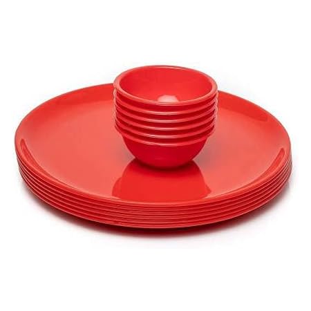 Buy Coolkart Dinner Set | 6 Plates + 6 Bowls | Microwave Safe ...