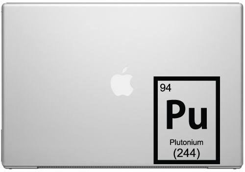 Black Art Car Decal Plutonium Symbol Chemical Element Of The Periodic ...