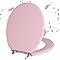 Pink Elongated Toilet Seat Natural Wood Toilet Seat with Zinc Alloy ...