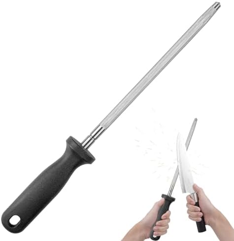 Sharpening Steel, 32.3cm Carbon Steel Knife Sharpener, 8 Inch Honing ...