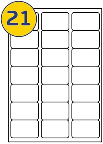 SmithPackaging A4 Self Adhesive Address Labels, 21 Labels Per Sheet ...