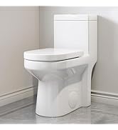 Compact One Piece Toilet for Bathroom, Space-Saving Powerful Dual Flush ...