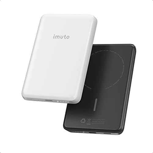 Amazon.com: imuto [2-Pack] Magnetic Wireless Power Bank 5000mAh Mag ...