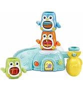 VTech Stack and Slide Penguin Pals, Interactive Stacking Bath Toy for ...