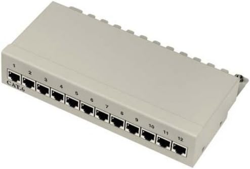 Mini Patch Panel, Cat 6, 12 Port, Desktop, light grey RAL 7035 : Amazon ...
