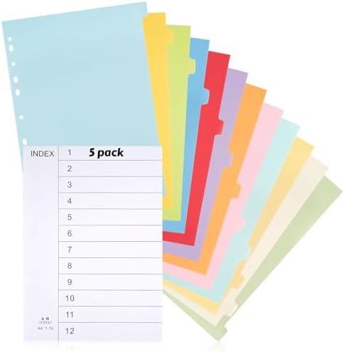 Noti 10 Part Manila File Dividers, A4 Subject Dividers, with Holes ...
