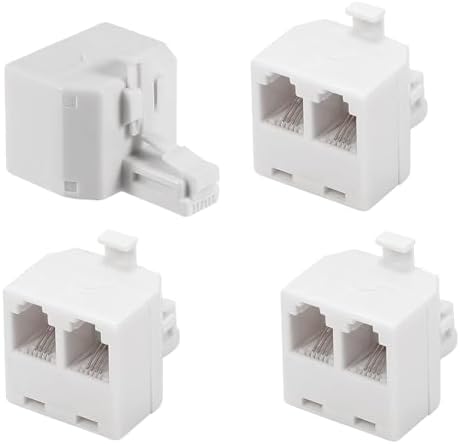 Amazon.com: Menewstart 2 Way Telephone Splitter Wall Jack Adapter, 4 ...