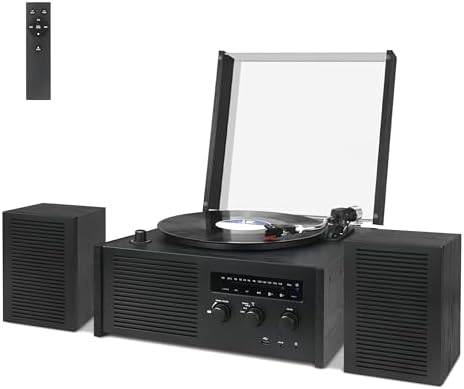 Amazon.com: DIGITNOW Bluetooth Record Player Turntable with Stereo ...