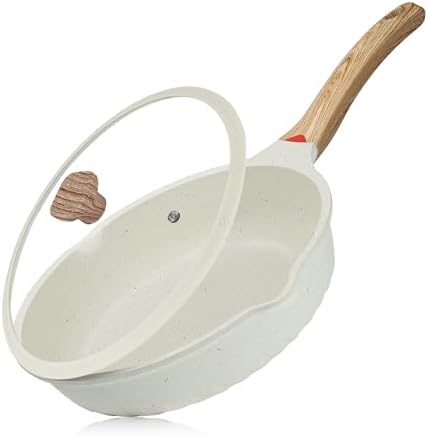 Buy Vinchef Nonstick Deep Frying Pan with Lid, 10"/3Qt Fry Pan, German ...