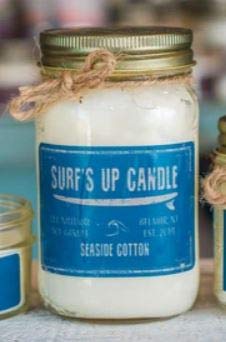 Surf's Up Candles Seaside Cotton 16oz All Natural Soy Candle… : Amazon ...