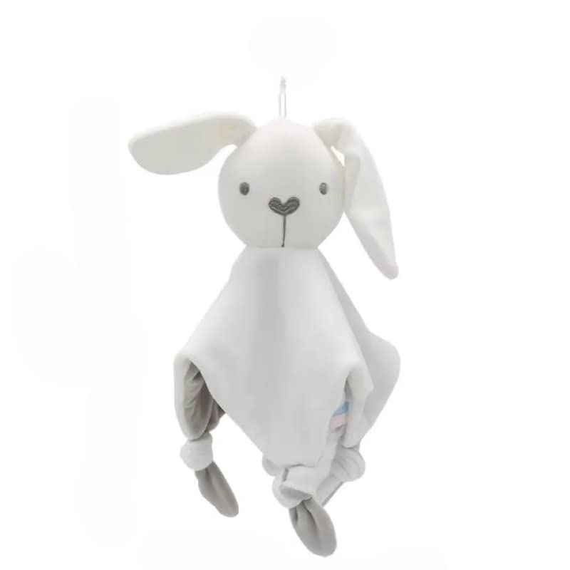 Amazon.com: White Bunny Security Blanket, Soft Baby Lovey, Newborn Baby ...