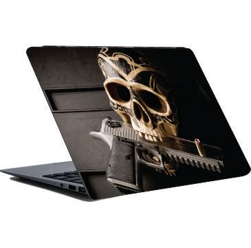Pacific Arts skull-pistol Laptop Skin Sticker Backside Wallpaper Cover ...