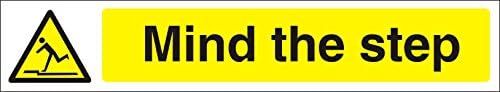 YIKIADA Caution Mind The Step Safety Sign 150 × 50 mm Self Adhesive ...