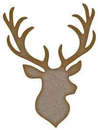 Stag Head (Design 2) - Laser Cut 3mm MDF Craft Shape Blanks (Small ...