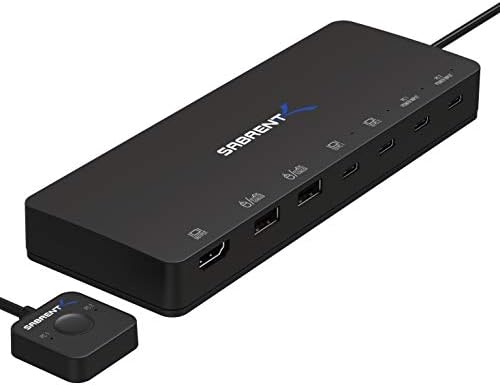 Amazon.com: SABRENT 2 Port USB Type C KVM Switch with 60 Watt Power ...