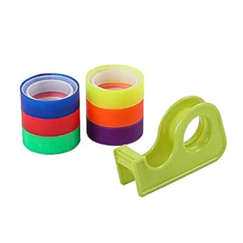 Amazon.com: BANJI Colored Stationery Tape, Vibrant Rainbow Colored ...