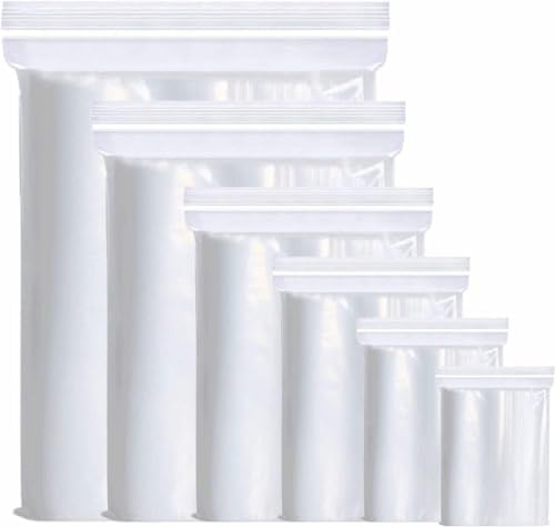 100 Grip Seal Bags | Reusable Strong Zip Lock | Clear Resealable ...