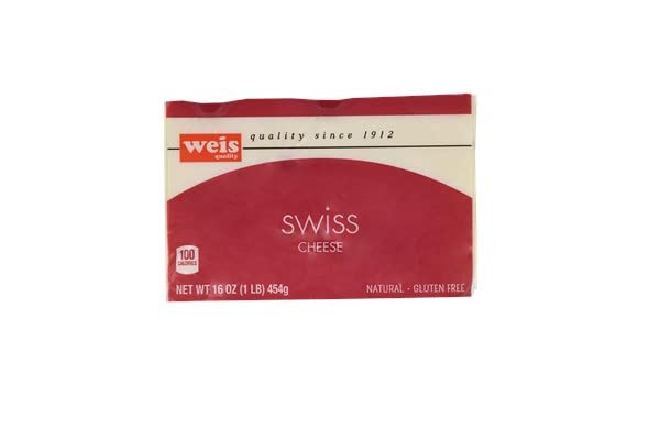 Amazon.com: Weis Quality, Cheese Swiss Bar, 16 Ounce : Grocery ...