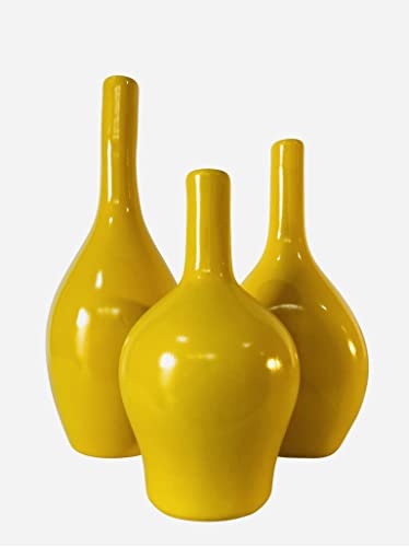 Juego de 3 jarrones modernos de cerámica, superficie brillante ...