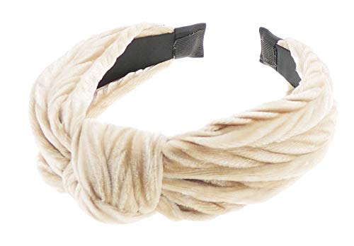 Ladies Soft Velvet Evening Winter Fold Headband Solid Alice Band Top ...