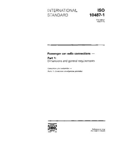 ISO 10487-1:1992, Passenger car radio connections - Part 1: Dimensions ...
