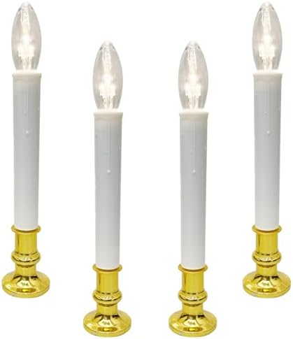 Amazon.com: Romasaty 4 Pack Christmas Window Candle Lamps, Battery ...