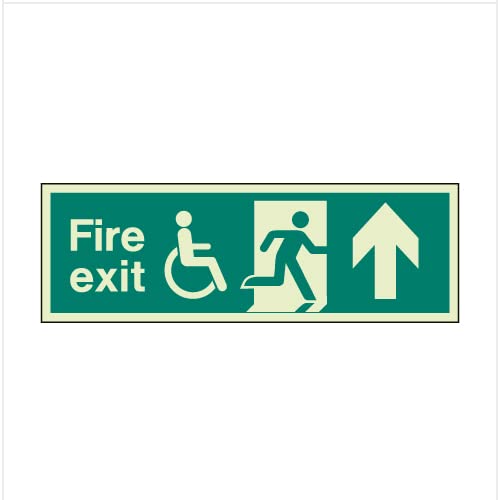 Fire Exit - Right Side Up Arrow, Safety Sign Night Glow Waterproof ...