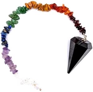 Amazon.com: Pendulum shungite 7 Chakras Pendulum Stone Stone Figurine Mineral Minerals PEN488 ...