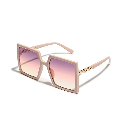 Buy Haute Sauce Pink Rectangular Sunglasses for Women | Black Frame and ...