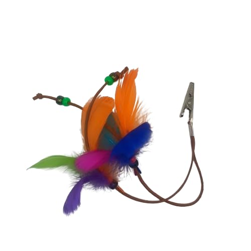 Amazon.com: Feather Roach Clip, Multicolored Feathers, Leather Corded ...