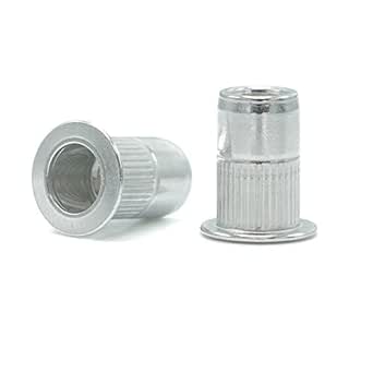 Thinwall Ribbed Low Profile Head Rivet Nut - Aluminium (25, 1/4-20 x 0. ...