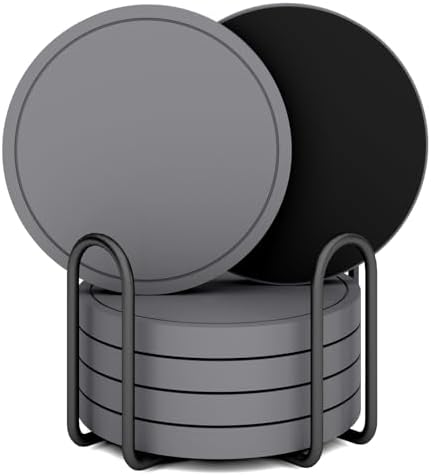 Amazon.com: TheDottieCo Absorbent Stone Coasters Set of 4 – Edged ...