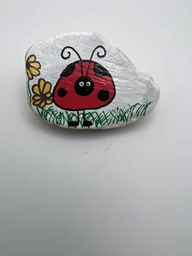 Amazon.com: Lady Bug Decorative hand painted rocks, garden stones, and ...