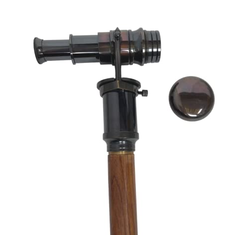 Medieval Replicas Black Antique Telescope Vintage Walking Cane Brass ...
