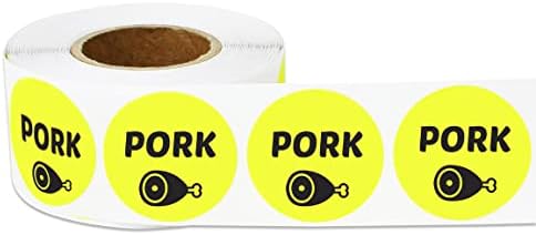 Amazon.com : 600 Pork Labels Stickers, 1" Round Pork Food Labels Meat ...
