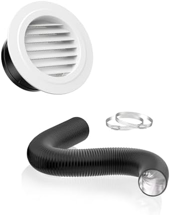 4 Inch Round Air Vent Kit - 4" Round Air Vent + 4“ 8FT Dryer Vent Hose ...
