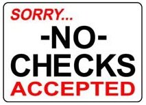 No Personal Checks Sign