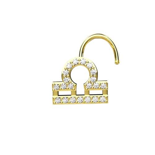 Amazon.com: Libra Zodiac Sign Nose Stud 925 Sterling Silver Nose Stud ...