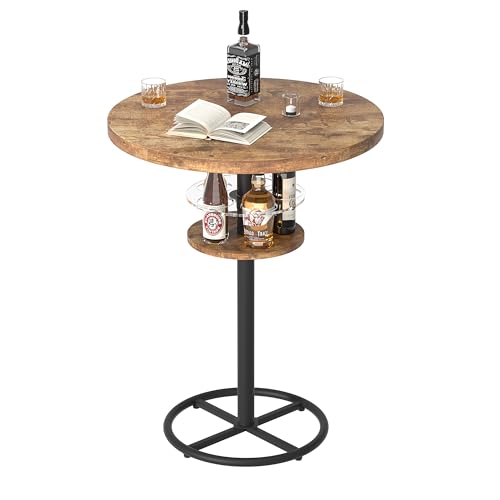 Snapklik.com : VECELO Round Bistro Bar Table 36-inch High Wooden Top ...