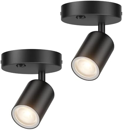 2-Pack Dimmable Ceiling Spotlight Indoor LED Spot Lights Adjustable ...