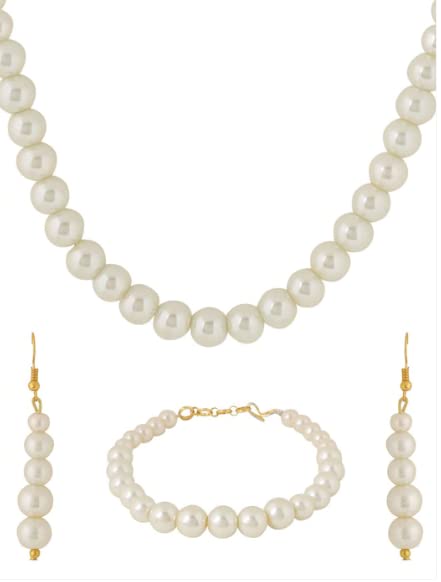 Buy MAA SHAKTI GEMS Pearl Jewellery Necklace Set Made Real Freshwater ...