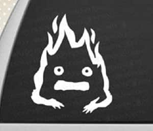 Amazon.com: AzQuest Howl's Moving Castle Calcifer Sticker Decal White ...