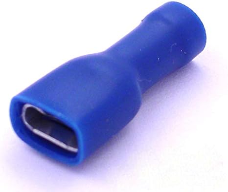 6.3mm Blue Fully insulated Female Lucar spade crimp auto electrical ...