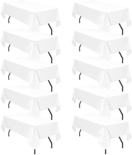 Amazon.com: PlatolPro White Table Cloths Rectangle Tables Measuring 60 ...