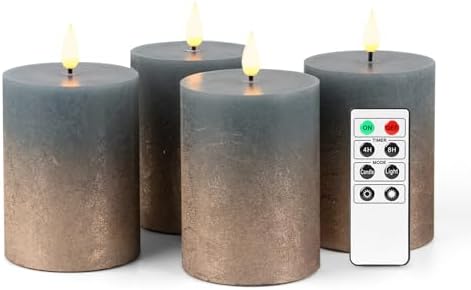 Amazon.com: glowiu Flameless Candles Battery Operated Set of 3 (H4 5" 6 ...