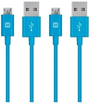 Monoprice USB Type-A to Micro Type-B Cable - 10 Feet - Blue | 2.4A, 22 ...