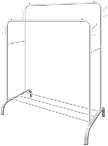 Metal Double Rail Garment Rack, Heavy Duty Clothes Rail Hanger with 1 ...