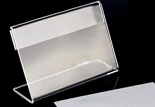 SIGNOOGLE Acrylic Stand for table Small Mini L Label Holder Stand Label ...