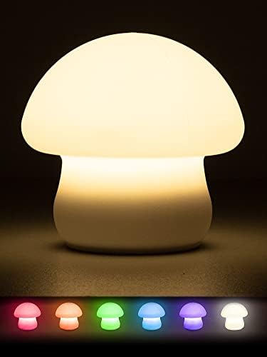 ANGTUO Wooden Mushroom Lamp, 16 Color Changing Mushroom Night Light ...