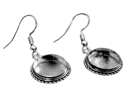 Amazon.com: 925 Sterling Silver Handmade Round Shape Earrings Bezel ...